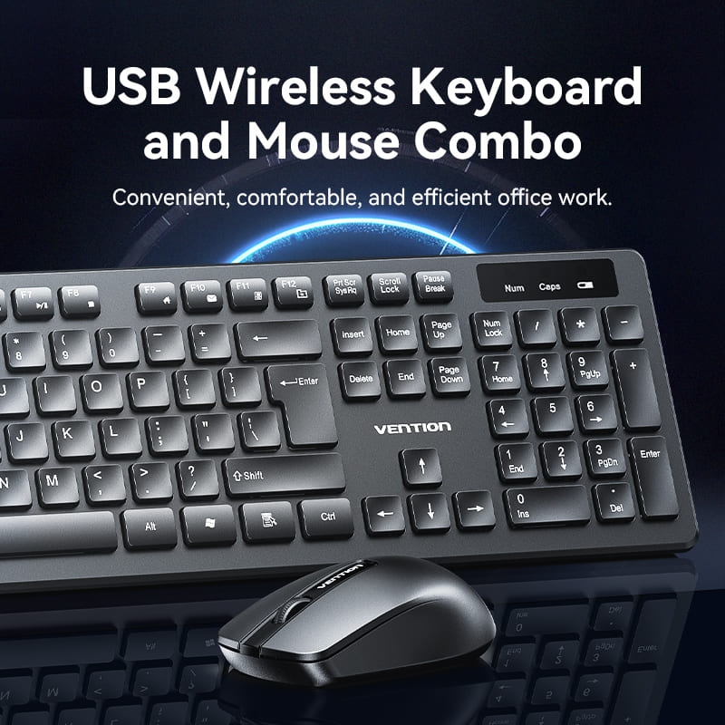 Vention Wireless Keyboard and Mouse Combo - Full-Sized