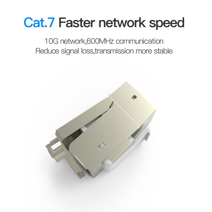 Vention RJ45 Cat.7 Modular Jack - High-Speed, Gold-Plated Network Connector