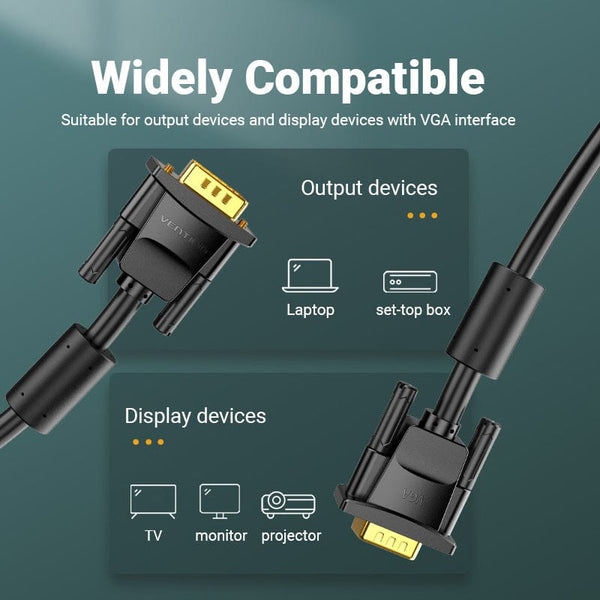 Vention VGA (3+6) Cable 1080P HD - Long Distance Transmission