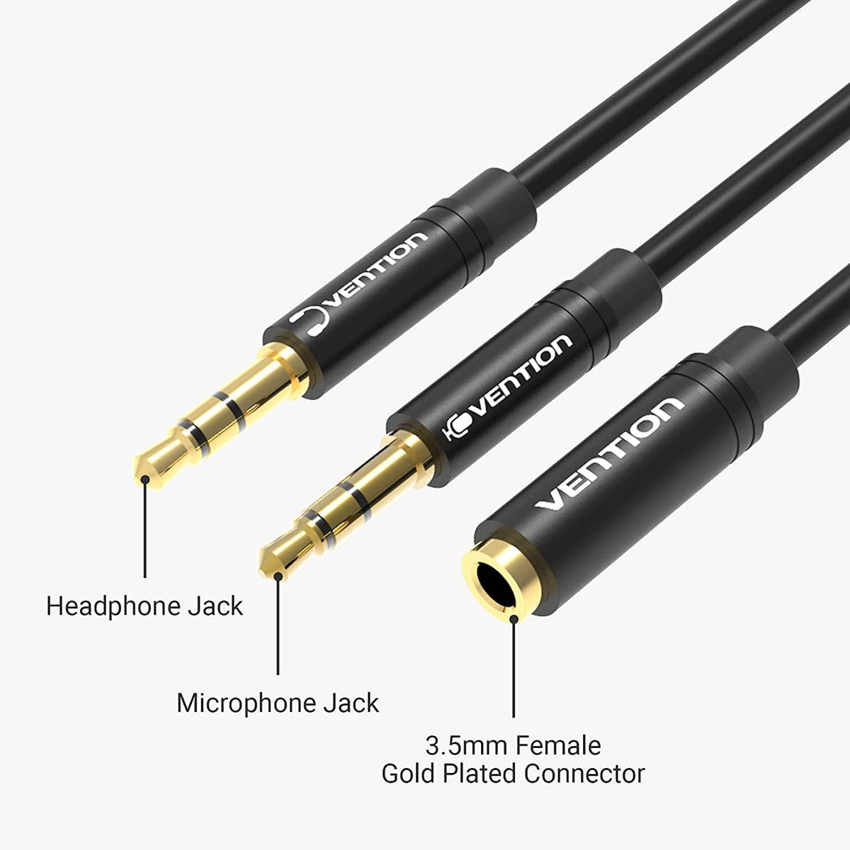 Vention 2-in-1 Splitter 3.5mm Jack for Mic and Earphone - High-Quality ...