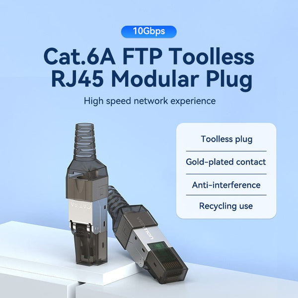 Vention Cat.6A FTP Toolless RJ45 Modular Plug - 10Gbps High-Speed ...
