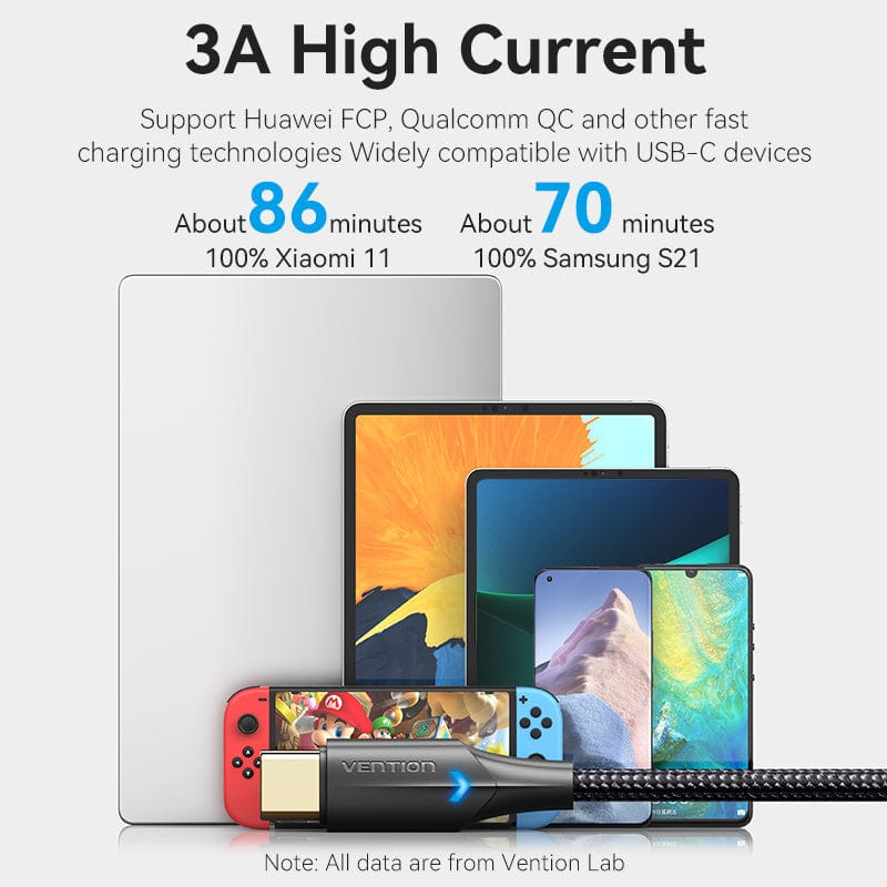 Vention USB-C to USB-C Cable 3A Fast Charging | TAUB