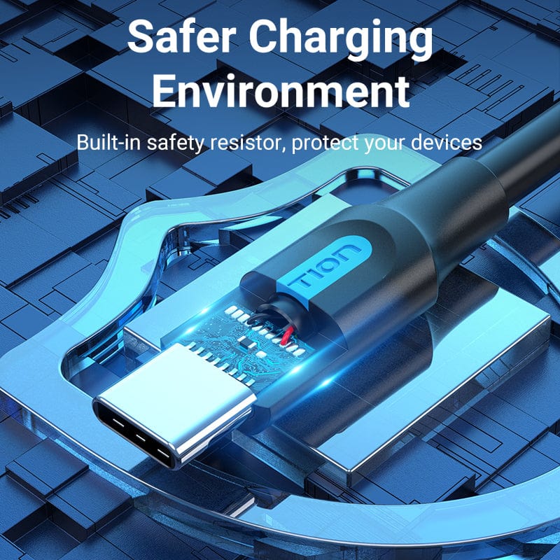 Type C Dual USB with Power Supply 3A Fast Charging Data Cable for Sams