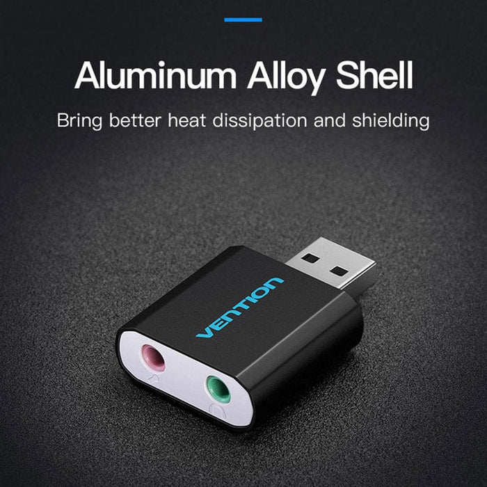 Vention USB Sound Card: External Audio Adapter w/ Mic & Headphone